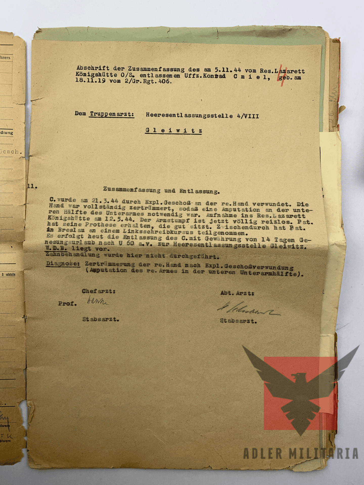 WW2 German Issue Map Case – With Contents – Gren Reg 406 – – Adler ...